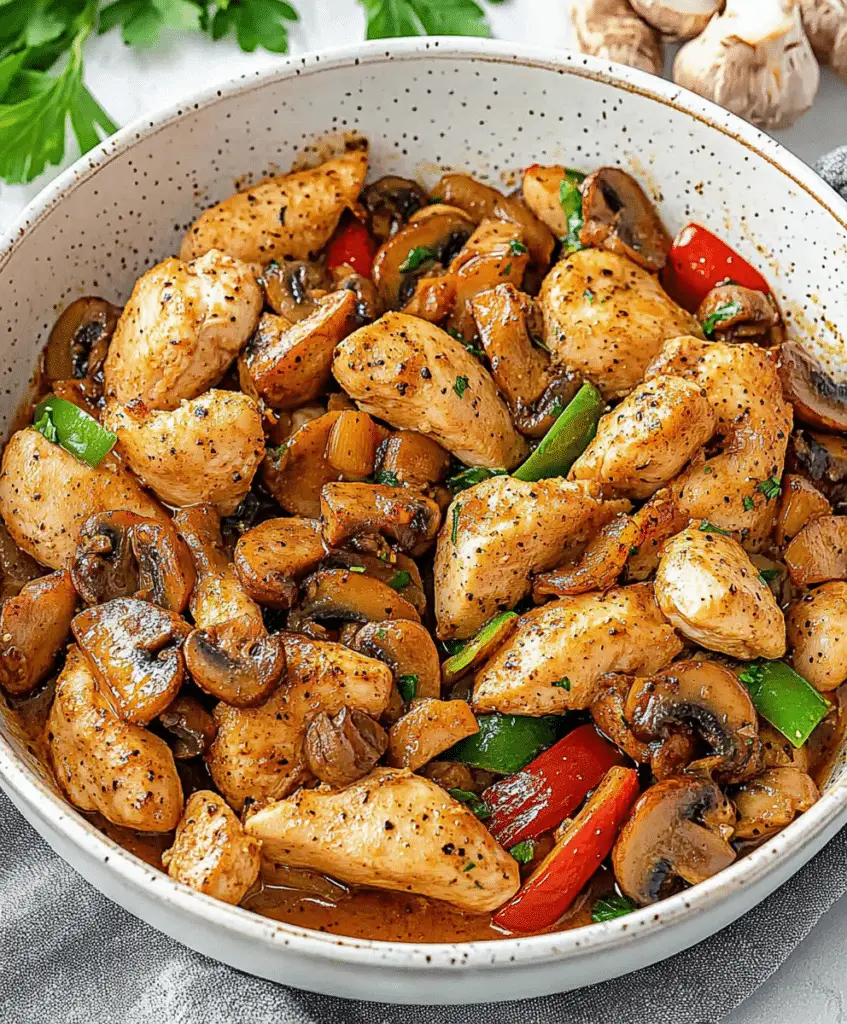 Black Pepper Chicken With Mushrooms Recipe - camilarecipes.com